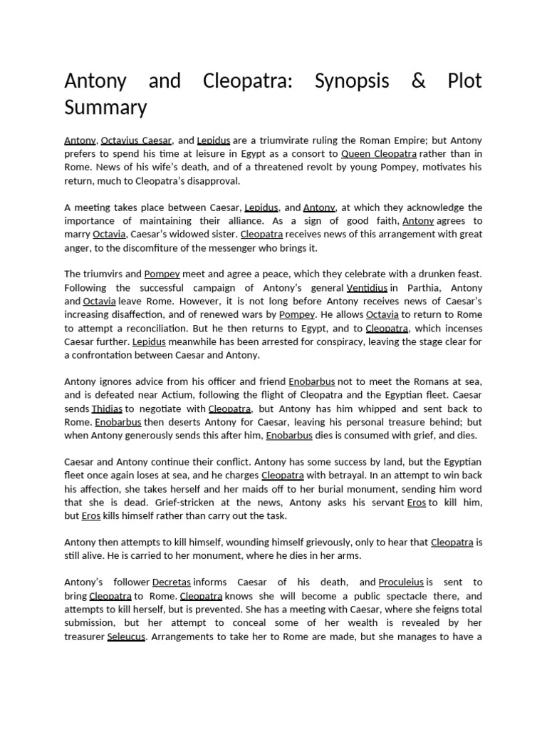 Antony and Cleopatra by William Shakespeare 20-May-2024 | PDF | Mark ...