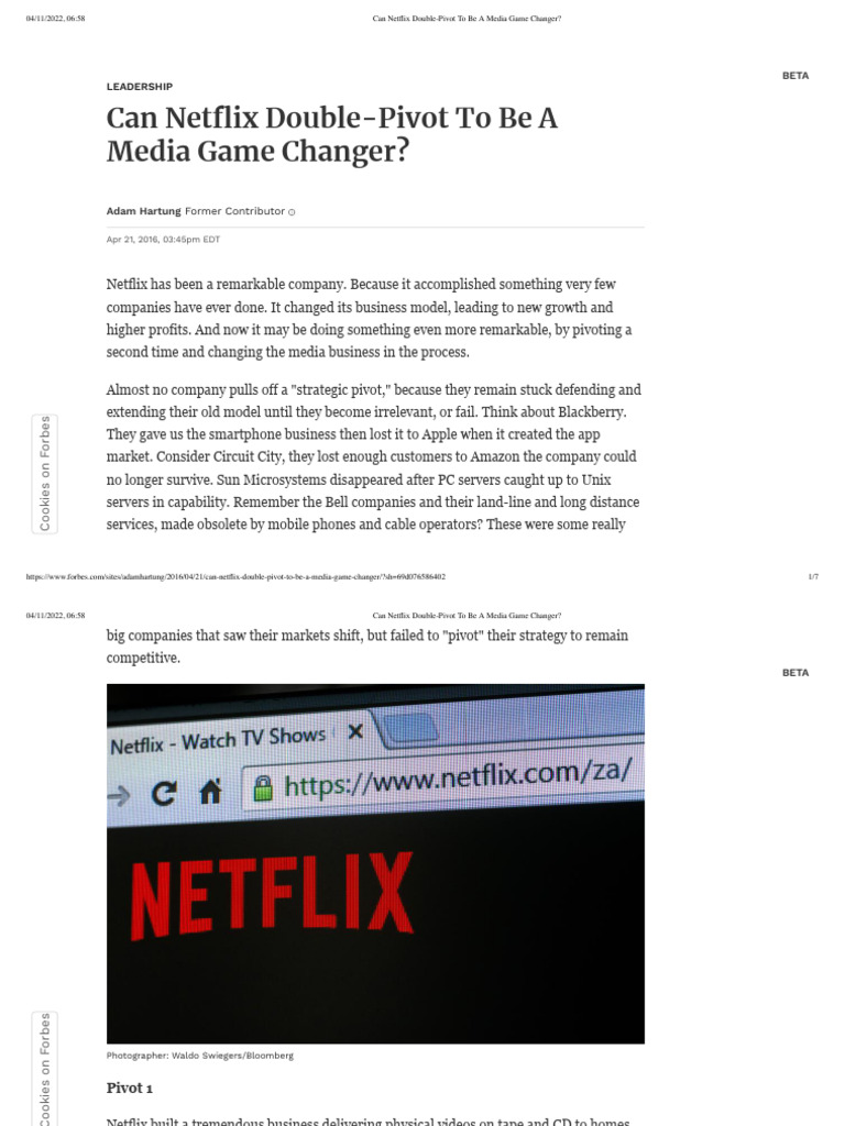 Can Netflix Double-Pivot To Be A Media Game Changer | PDF | Netflix ...