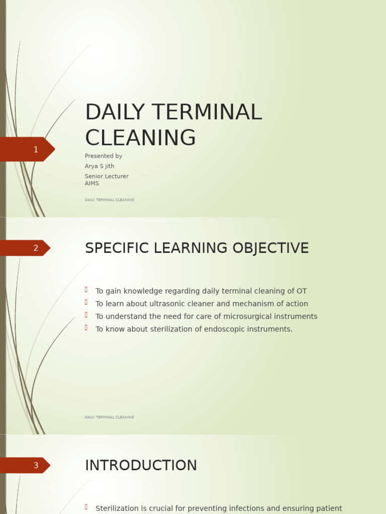 Daily Terminal Cleaning in Healthcare | PDF | Sterilization ...