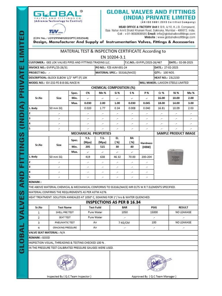 467 Block Elbow 1-2 NPT (F) 10k | PDF | Physical Sciences | Building ...