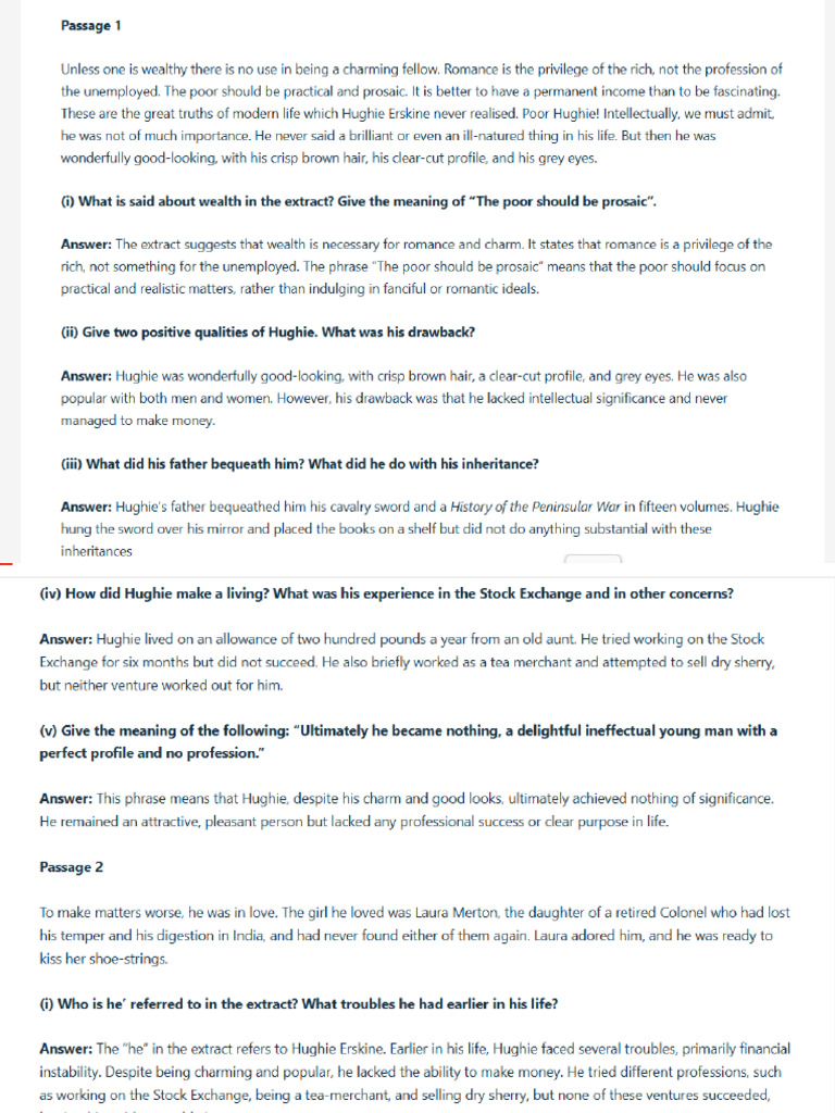 Model Millionaire Answers | PDF