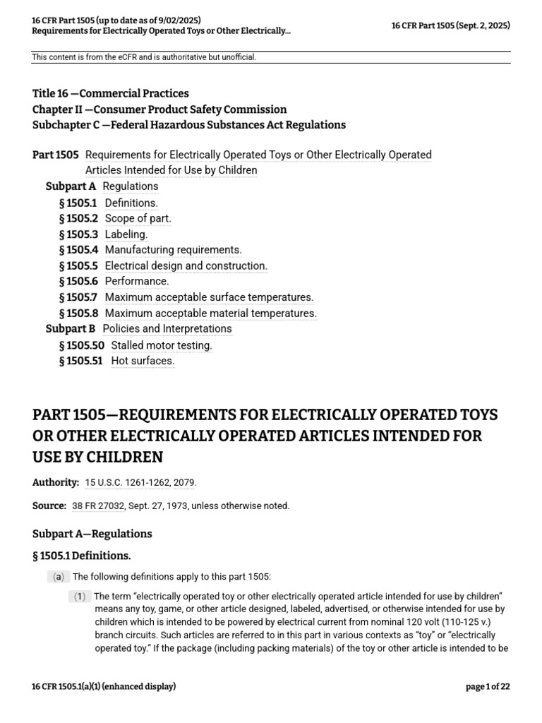16 CFR Part 1505 (Up To Date As of 9-02-2025) | PDF | Insulator ...