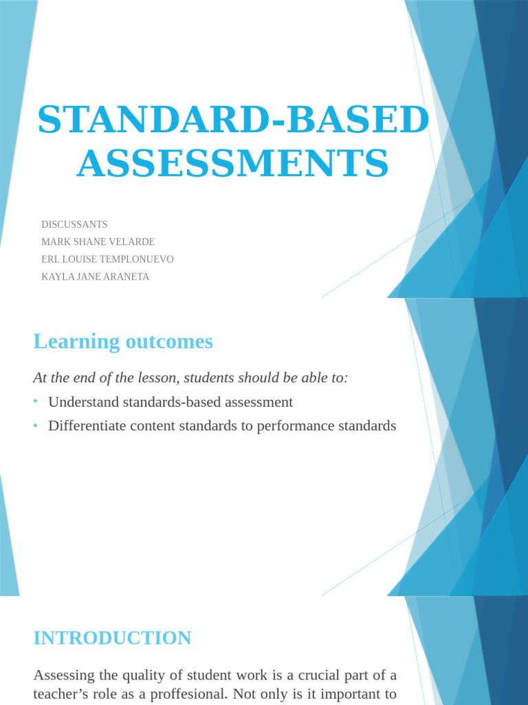 Understanding Standards-Based Assessments | PDF | Educational ...