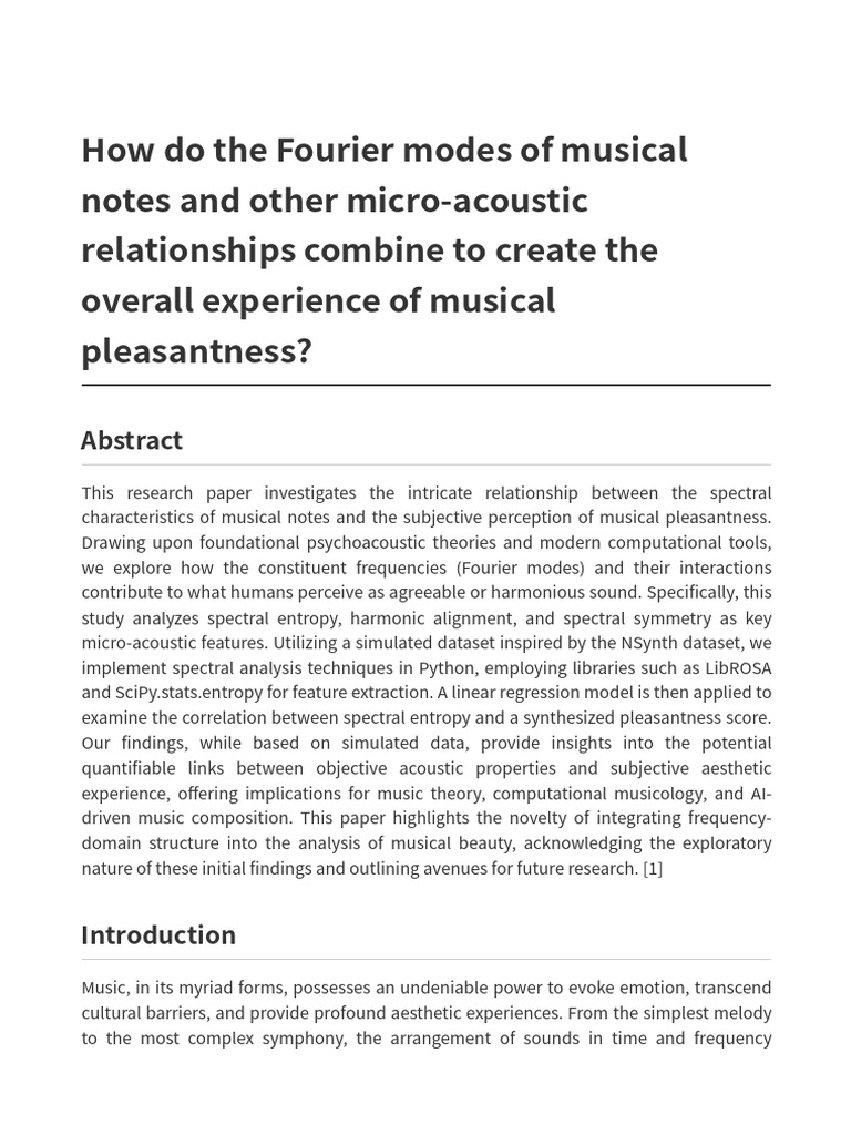 Lumiere Research Paper Draft 1 | PDF | Errors And Residuals | Harmony