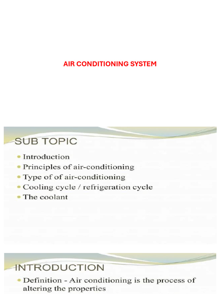 Air Conditioning System | PDF