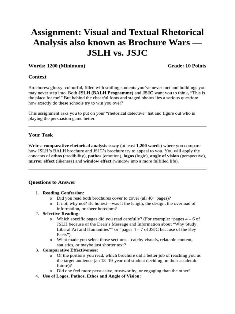 Assignment Visual and Textual Rhetorical Analysis | PDF | Logos | Human Communication