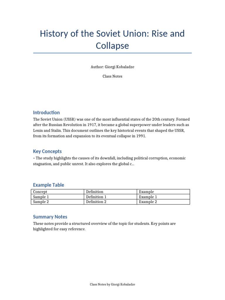 Soviet Union: Key Events & Collapse | PDF