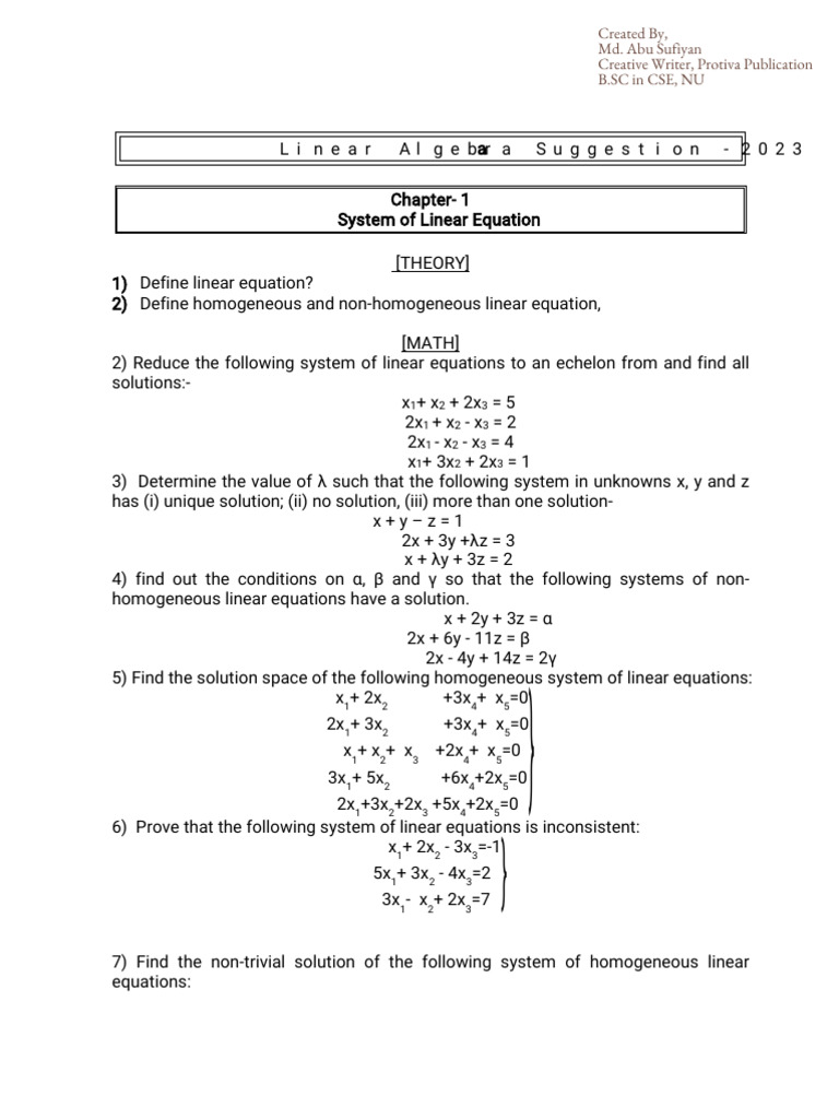 Linear Algebra Concepts and Solutions Guide | PDF
