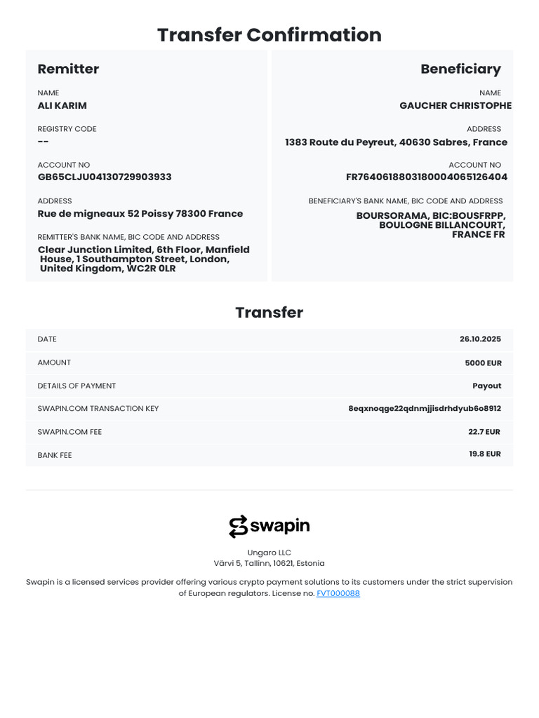Wire Transfer Receipt Confirmation | PDF | Services (Economics ...