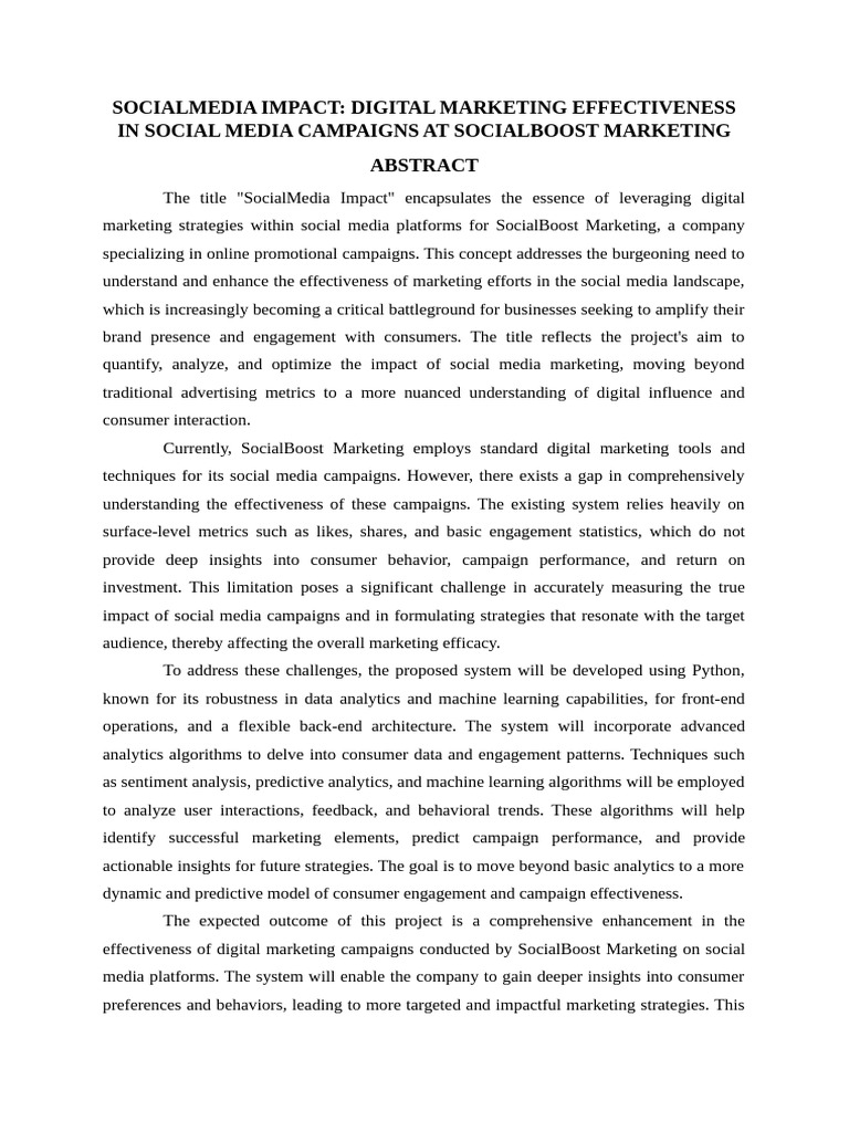 Socialmedia Impact - Abstract | PDF | Analytics | Digital Marketing