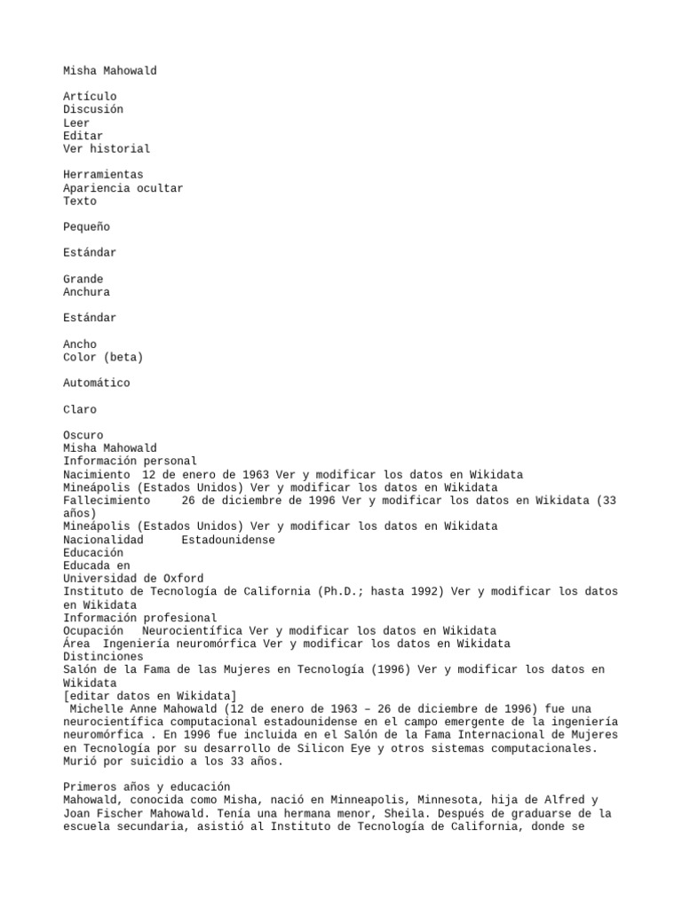 Misha Mahowald | PDF | Neurociencia