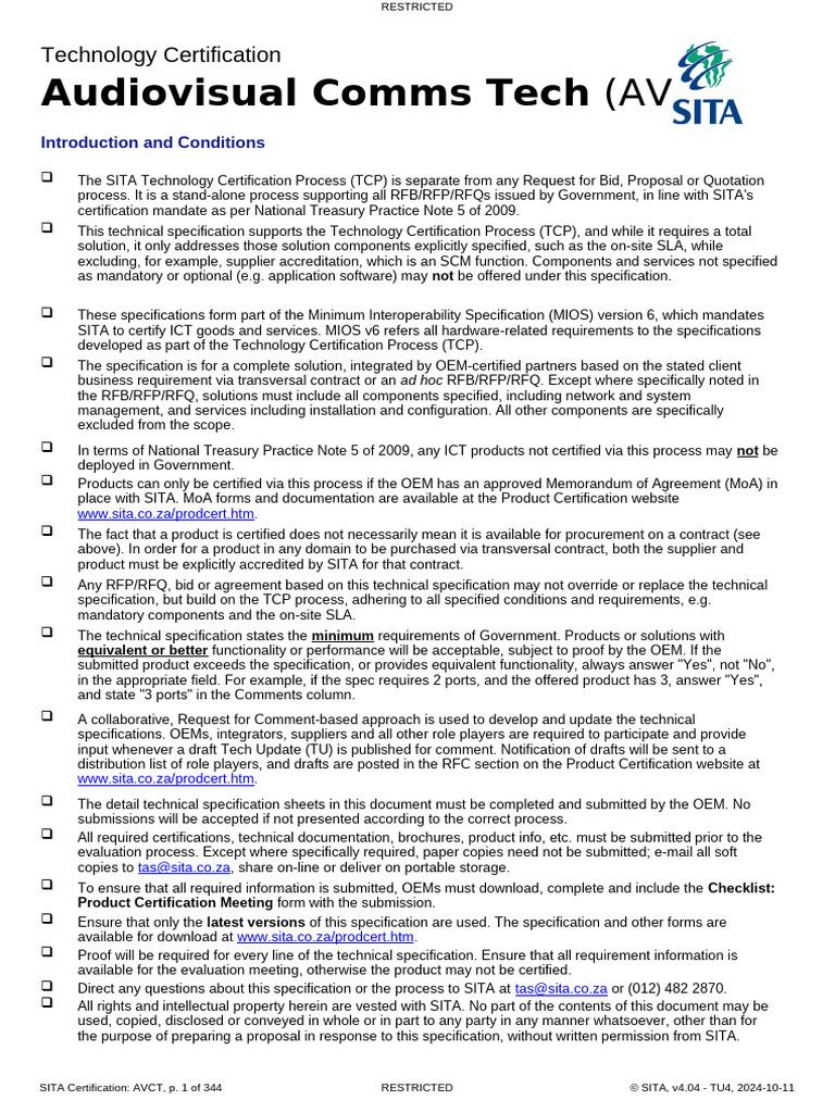 Detail Spec AVCT | PDF | Videotelephony | Specification (Technical ...