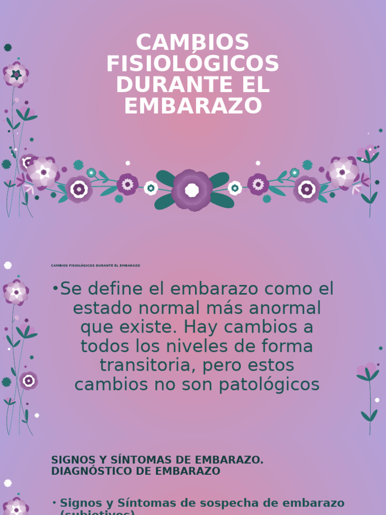 Cambios Fisiológicos en el Embarazo | PDF | El embarazo | Placenta
