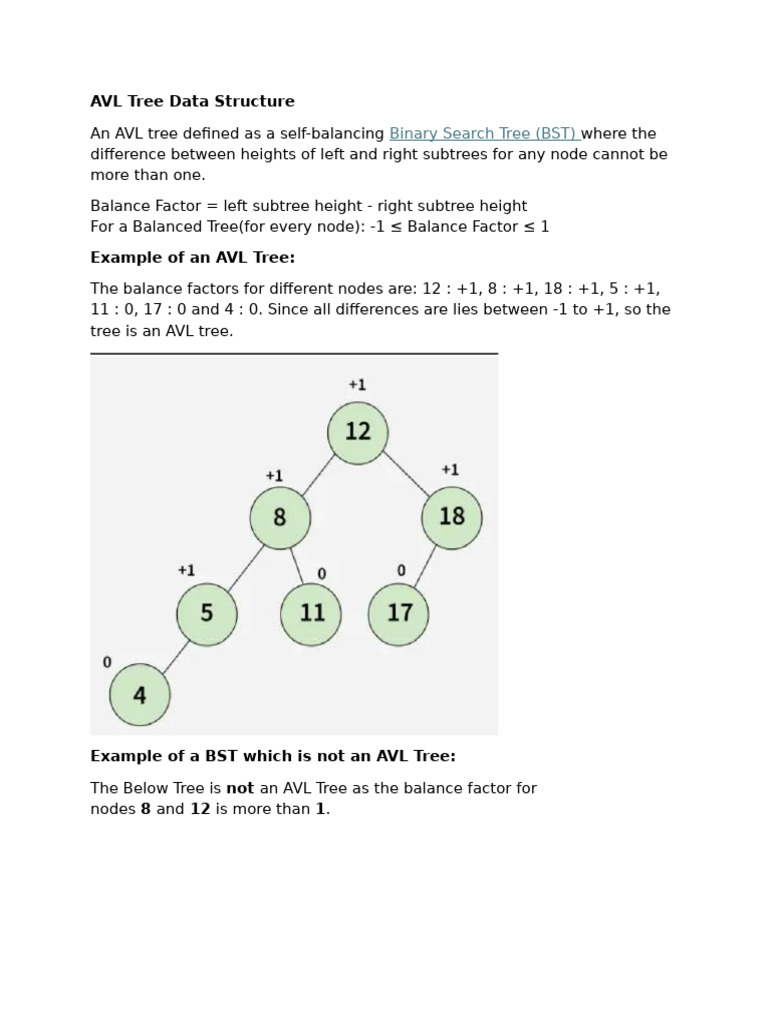 AVL Tree Data Structure | PDF | Algorithms And Data Structures