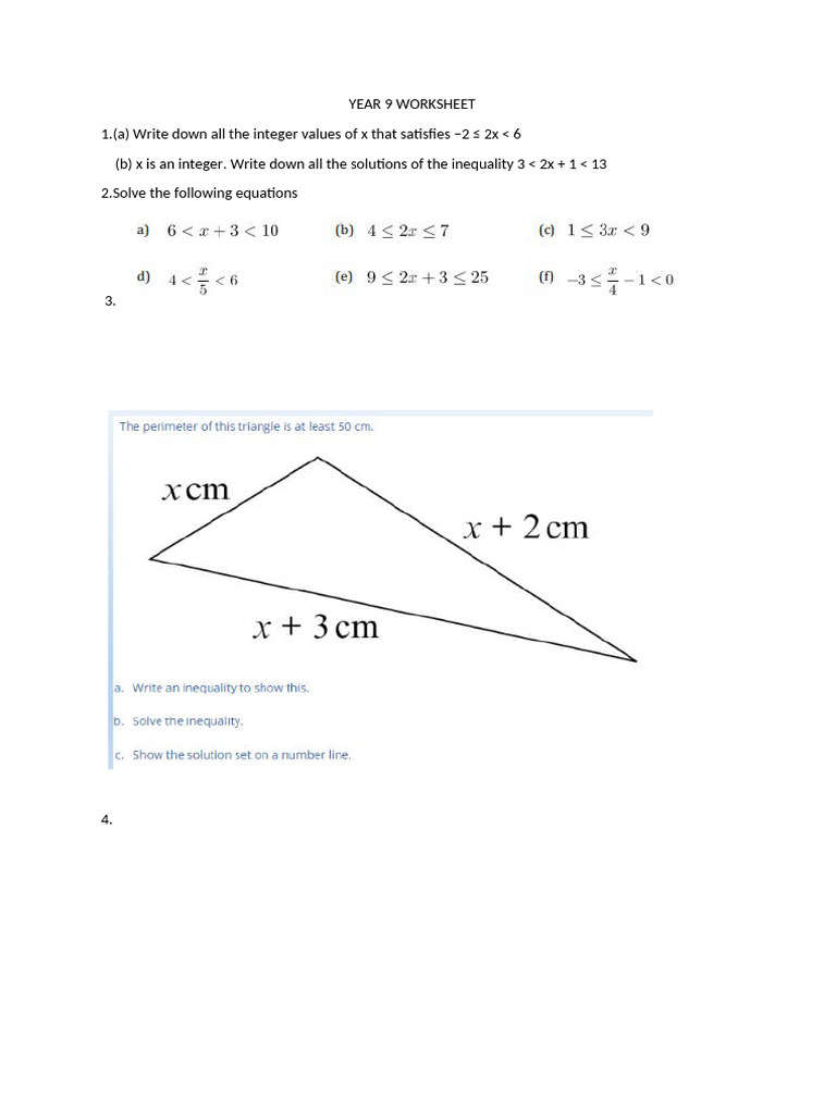 Year 9 Math Worksheet Solutions | PDF