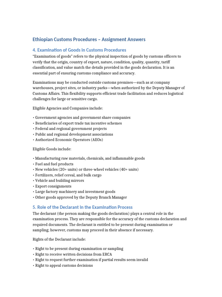 Customs Goods Examination Procedures | PDF | Customs | Taxes