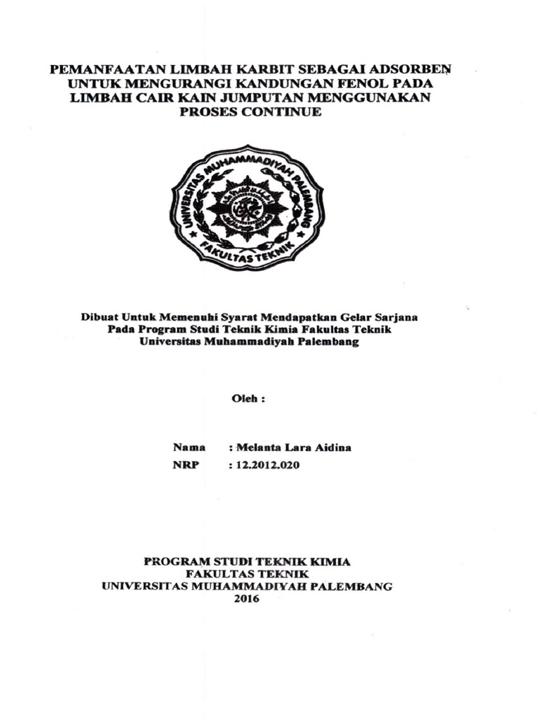 Limbah Karbit Sebagai Adsorben Fenol | PDF