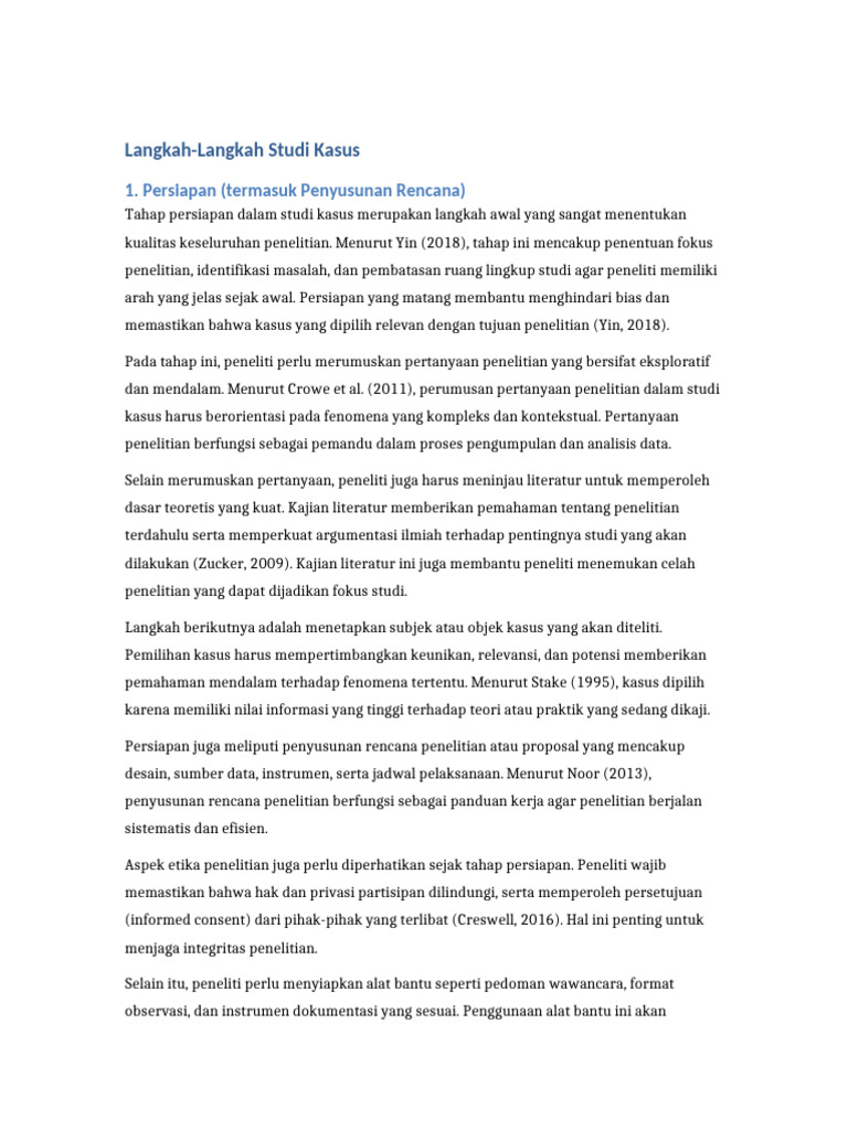 Langkah Langkah Studi Kasus Final | PDF