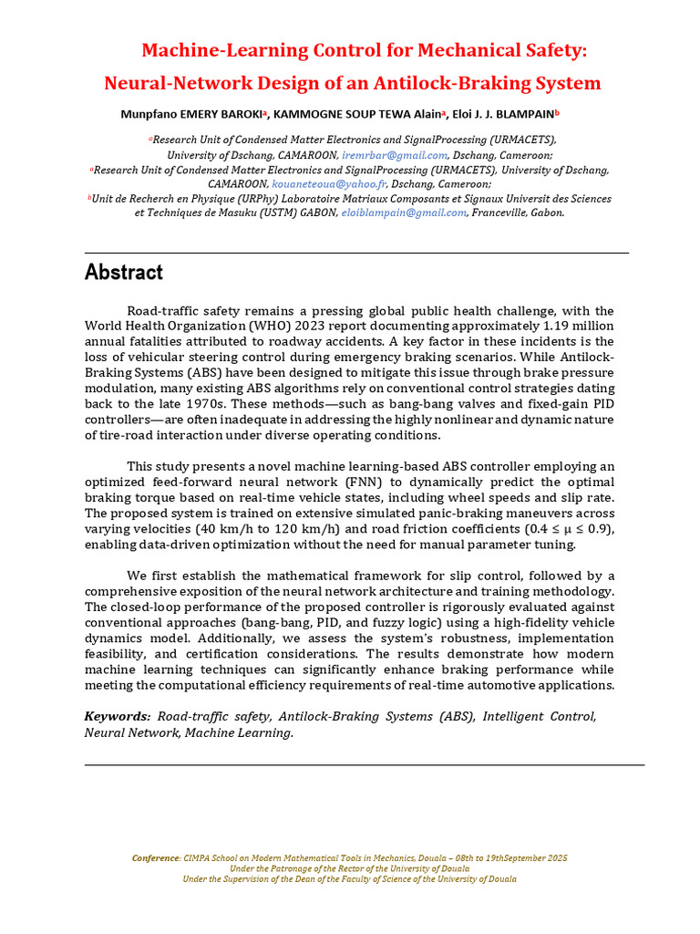 Abstract - Emery - Conference Modern Mathematical Tools in Mechanics ...