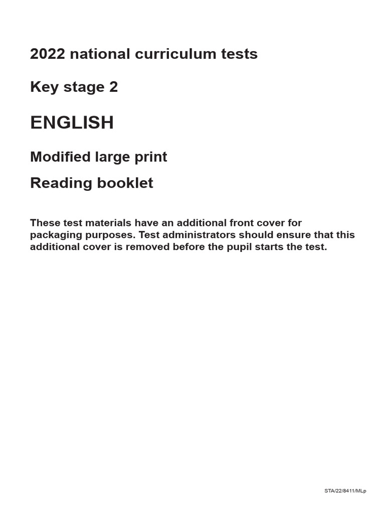 2022 Key Stage 2 English Reading Test | PDF | Copyright