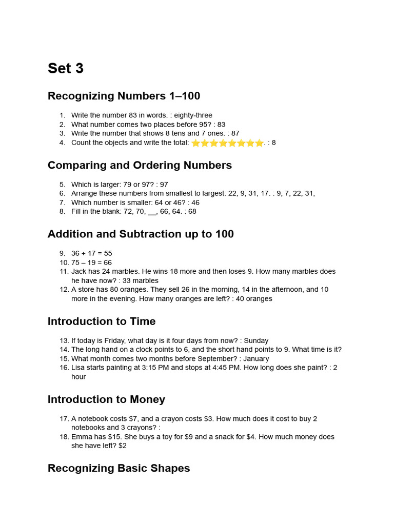 Math GRADE 1 | PDF