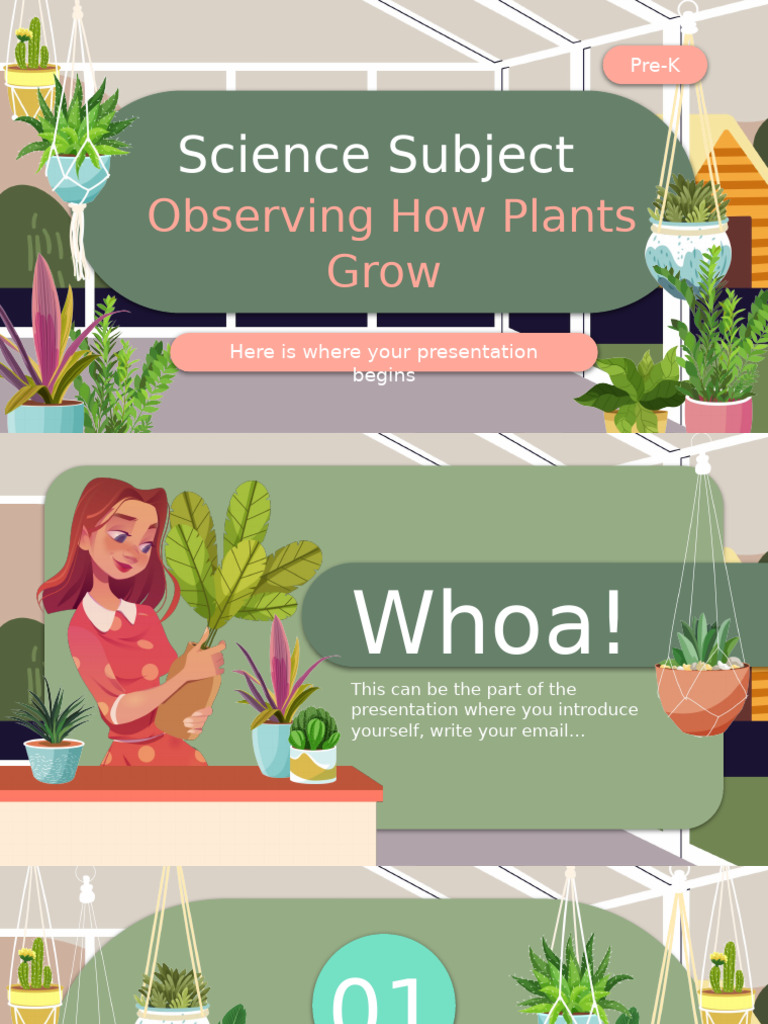 Science Subject For Pre-K - Observing How Plants Grow by Slidesgo | PDF