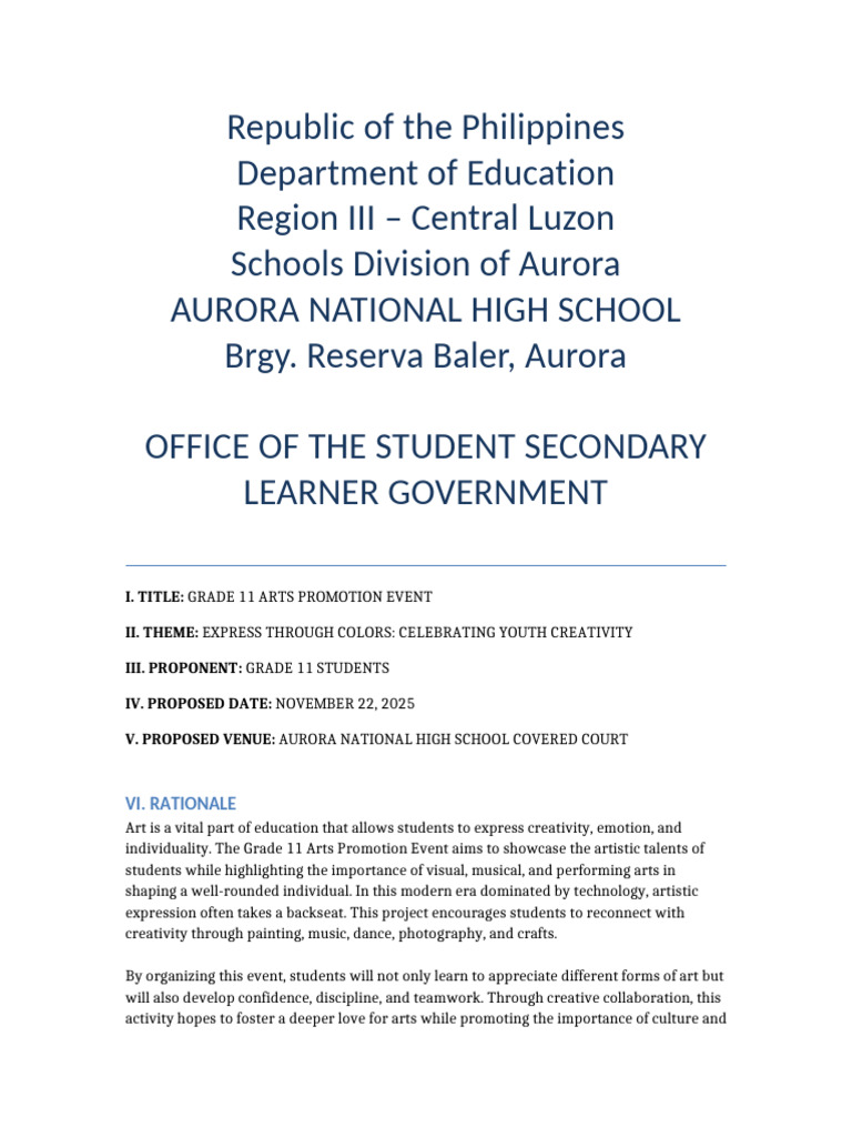 Grade 11 Arts Promotion Event 2025 | PDF | Creativity | Cognition