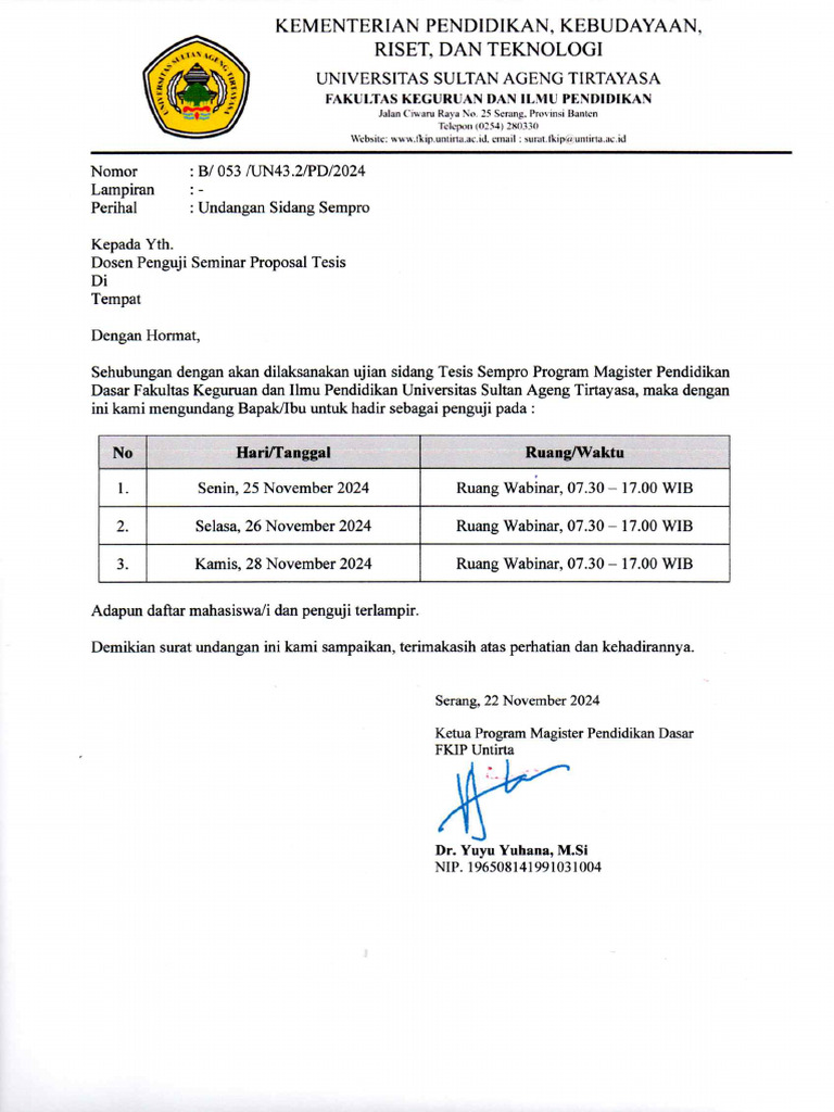 Undangan Sempro Tesis November2024 | PDF