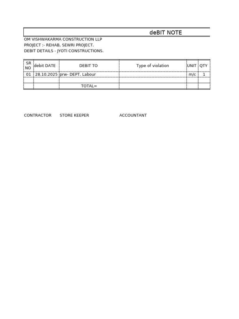 Debit Note 3 Oct | PDF