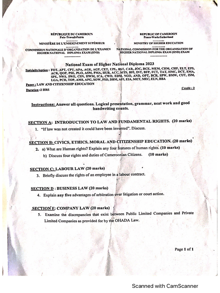 HND 2023 Law | PDF