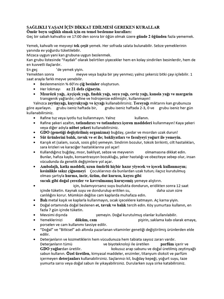 Genel Tavsiyelr 07.06.2021 Revize | PDF