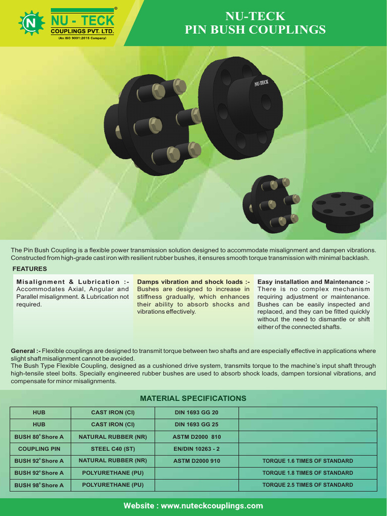 Types of Rubber Couplings Explained | PDF | Mechanics | Machines
