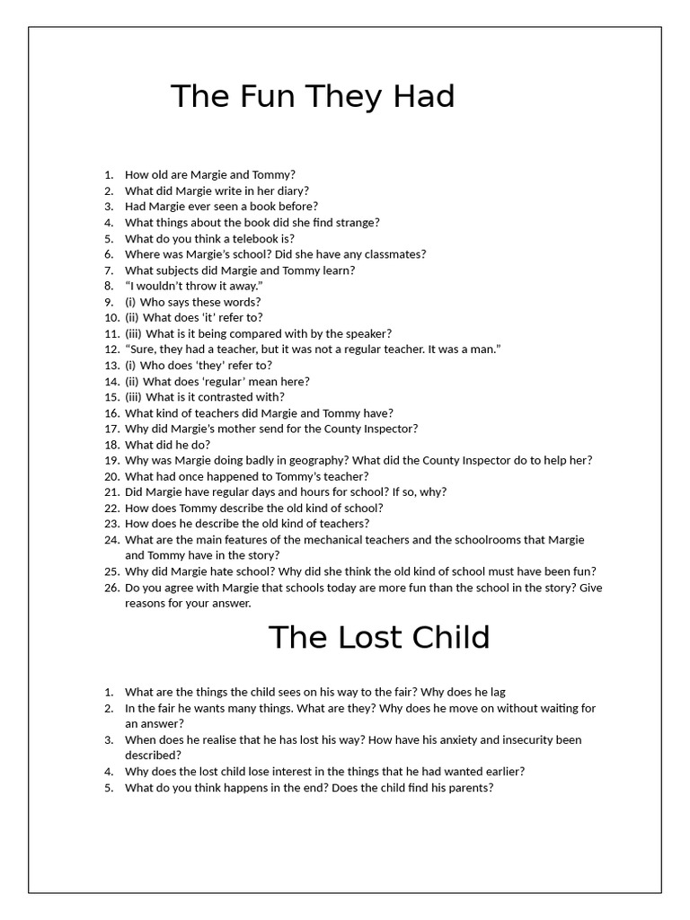 The Fun They Had | PDF