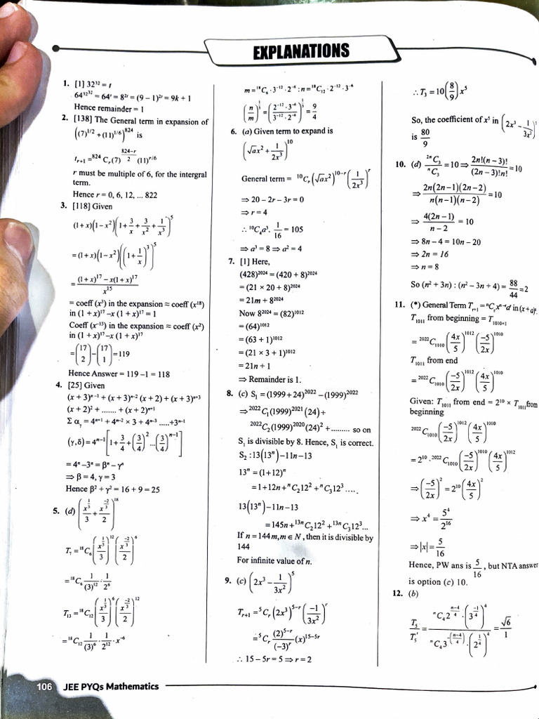 Binomial Theorem Solution | PDF | Chess | Chess Theory