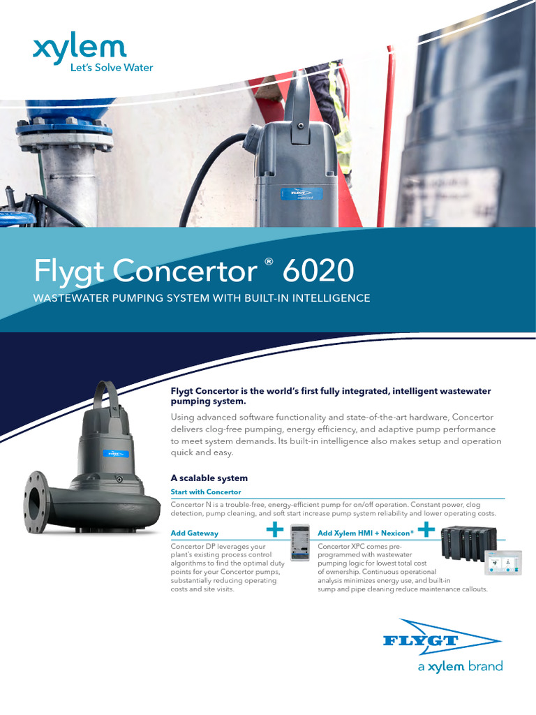 Flygt Concertor 6020 Overview | PDF | Pump | Electric Motor