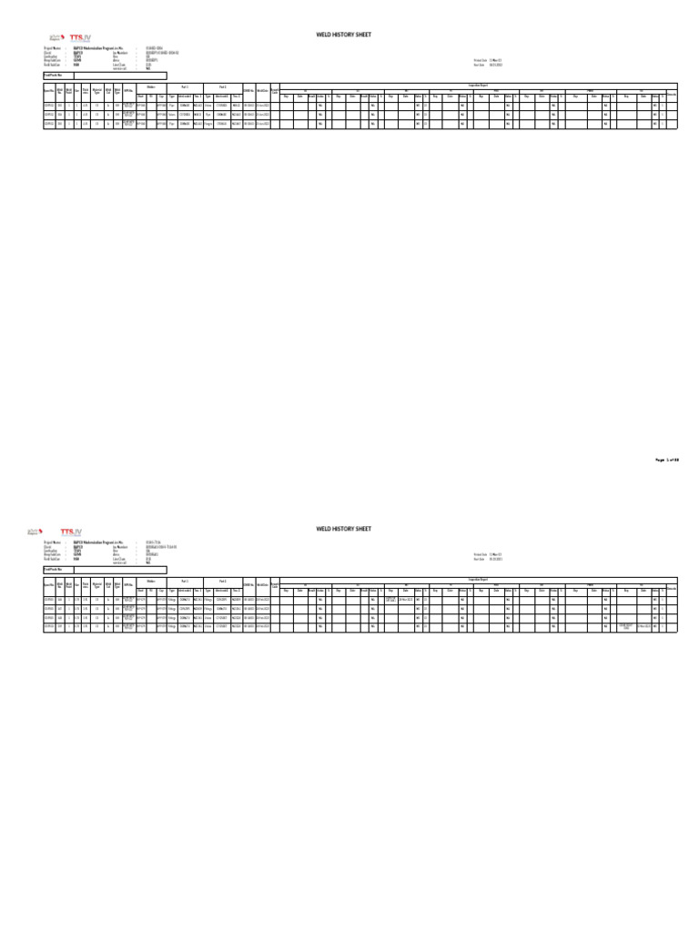 WeldHistorySheet _ B1 | PDF | Welding | Construction