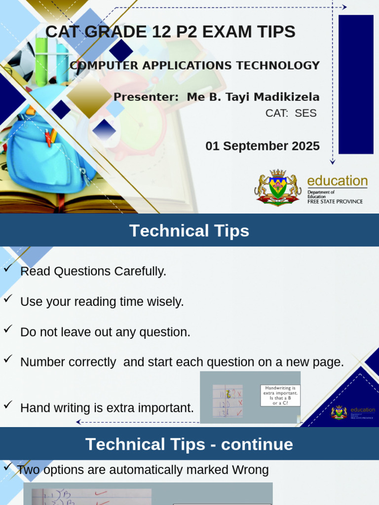 CAT Grade 12 Exam Tips for Technology | PDF | Internet | Computing