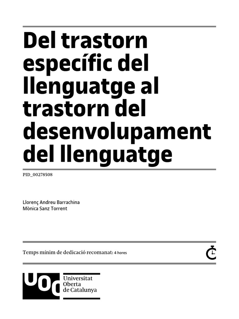 Mòdul. Trastorn Específic Del Llenguatge | PDF