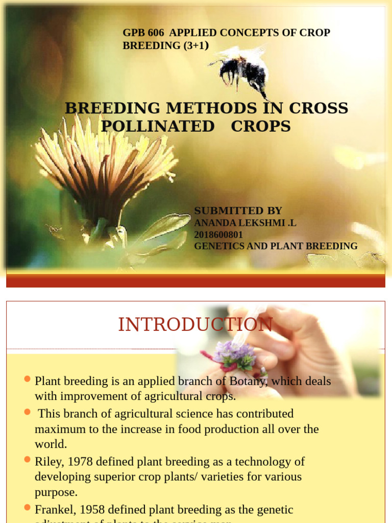 Breeding Methods for Cross-Pollinated Crops | PDF | Plant Breeding ...