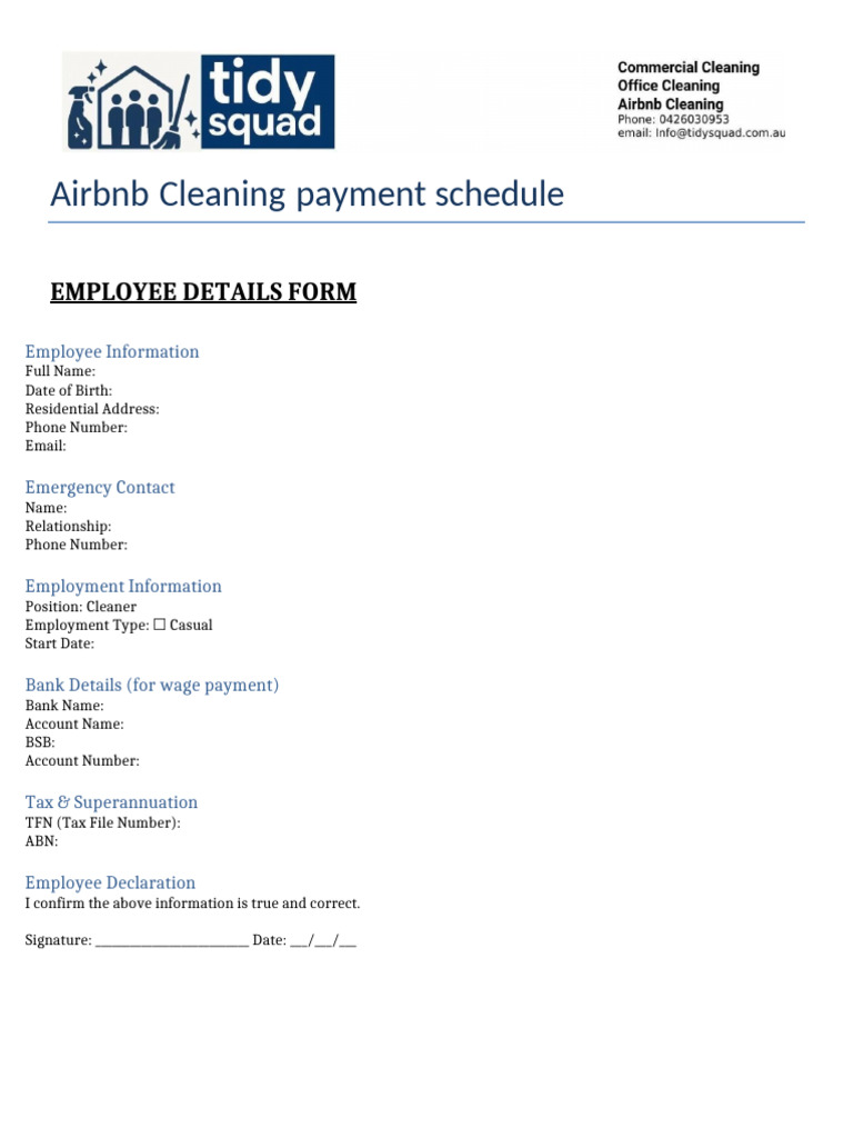 Employee Details Form | PDF