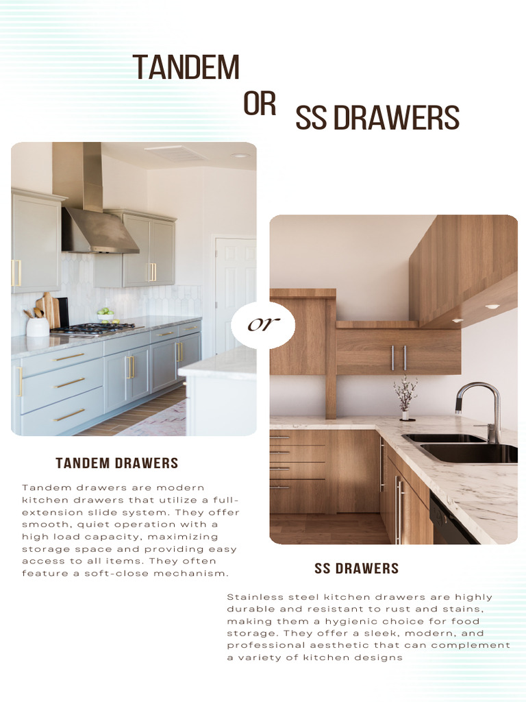 Tandem vs. Stainless Steel Drawers | PDF