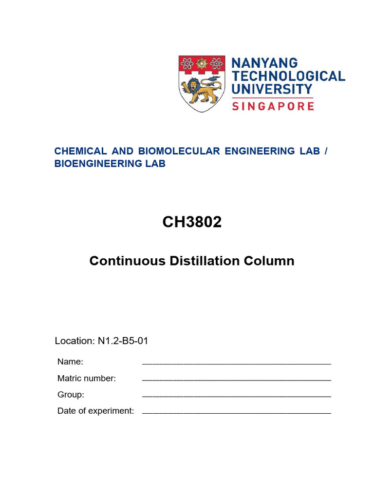Continuous Distillation Experiment Guide | PDF | Distillation | Fuel Oil