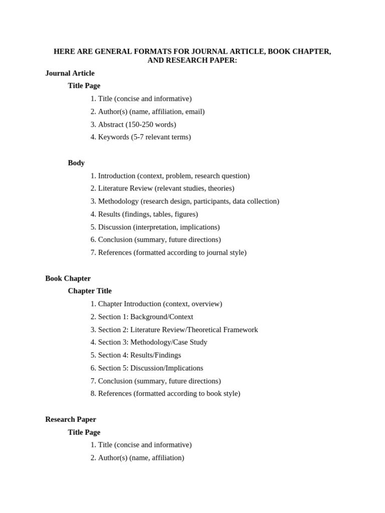 General Formats For Journal Article | PDF | Quantitative Research ...