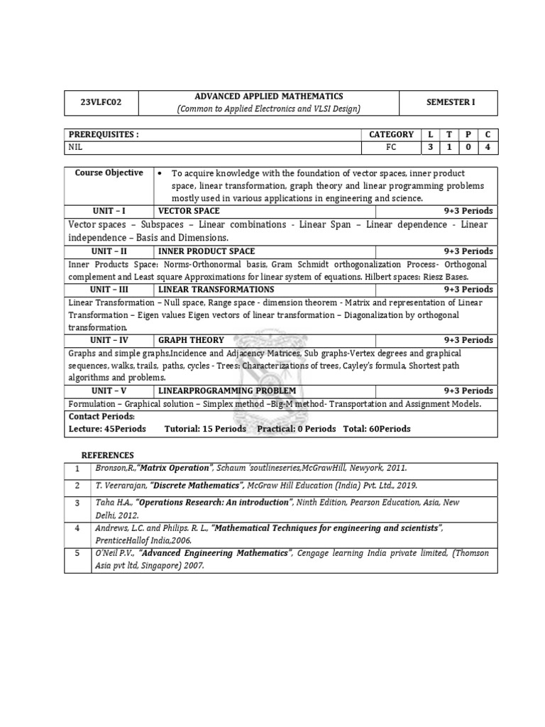 Advanced Applied Mathematics Course | PDF | Linear Map | Matrix ...