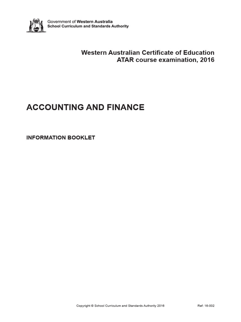 2016 ATAR Accounting Exam Information | PDF | Copyright | Dividend