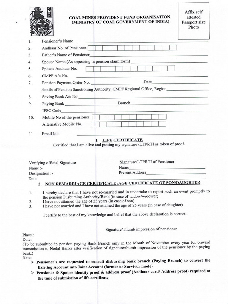 Life Certificate | PDF