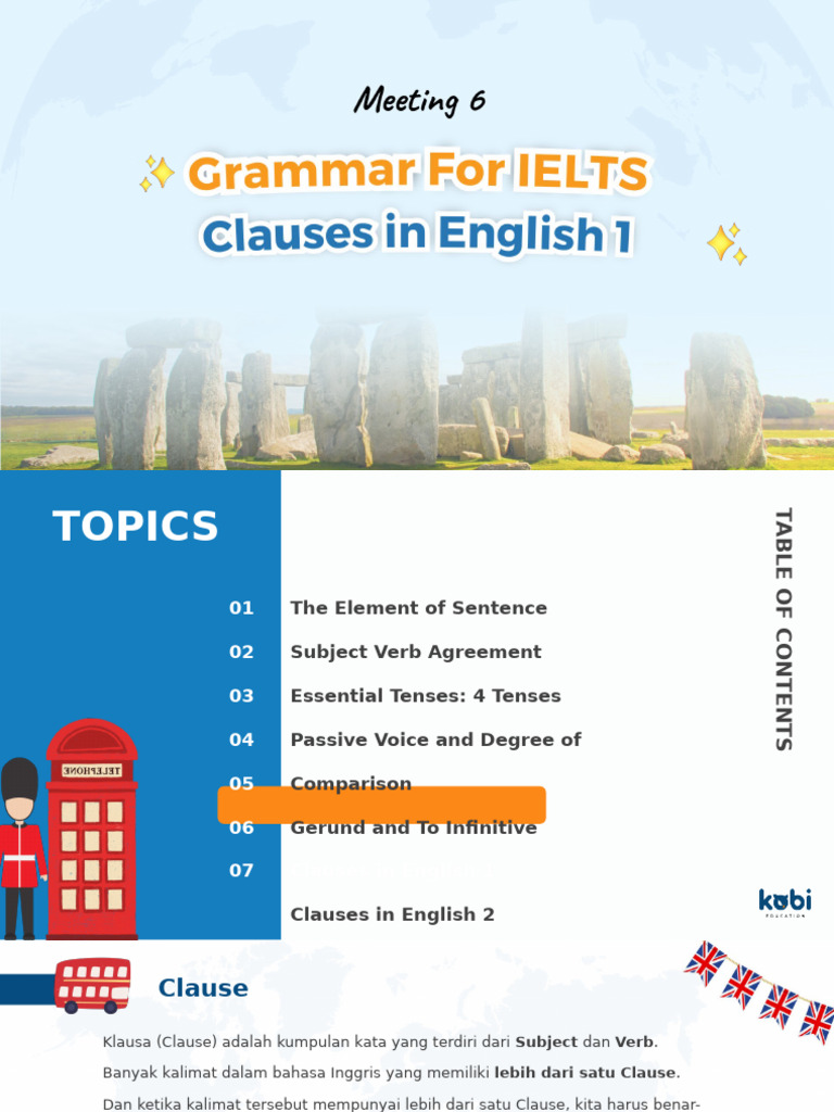 Mastering English Clauses for IELTS | PDF | Clause | Subject (Grammar)