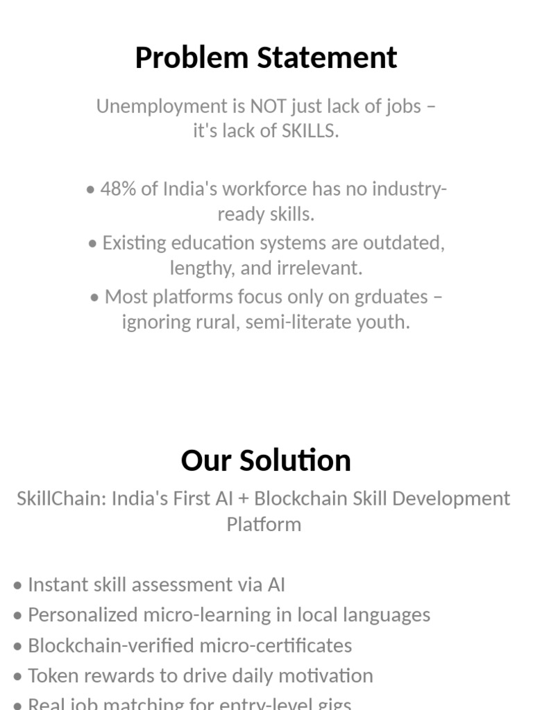 SkillChain: AI & Blockchain for Skills | PDF | Artificial Intelligence ...