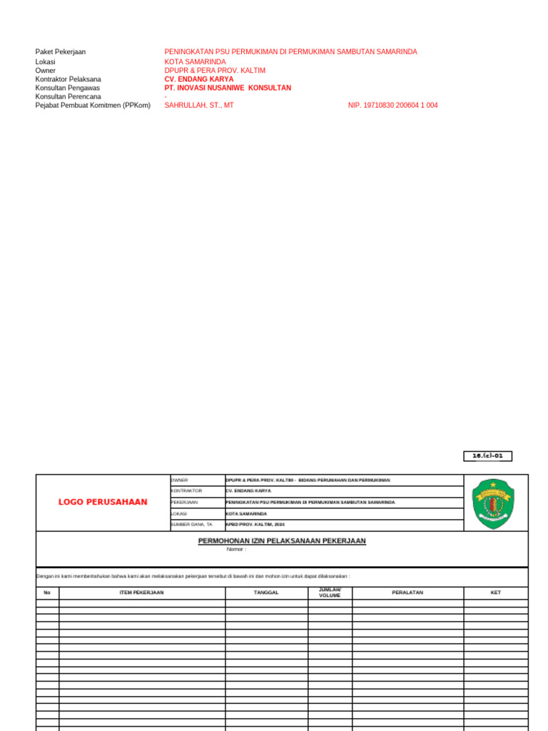 Format Request Pekerjaan-Psu - PJL SBT 2024 | PDF