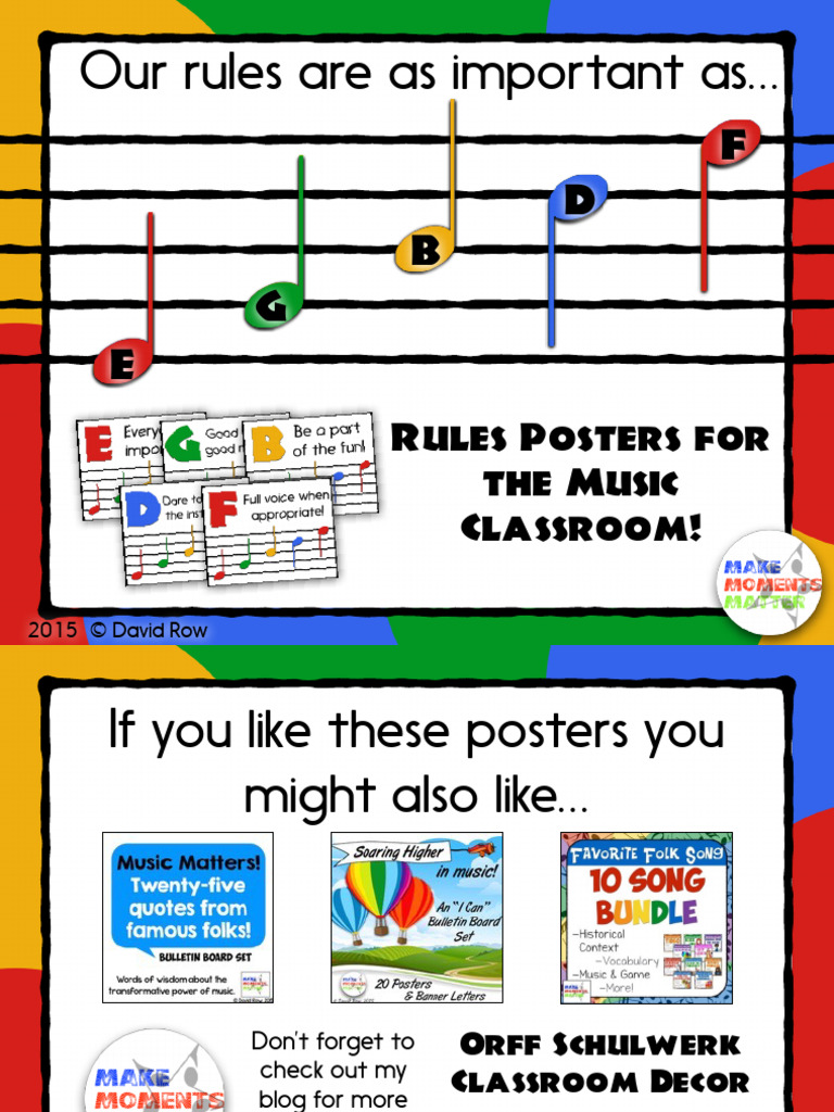 Our Rules Are As Important As : Rules Posters For The Music Classroom ...